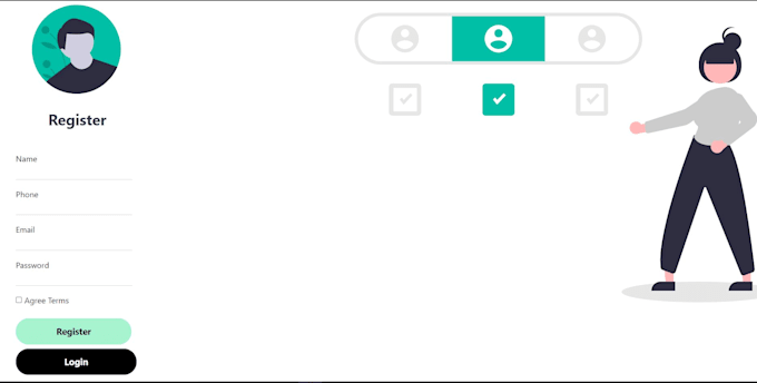 Design your login and registration page using html, css tailwind css by ...