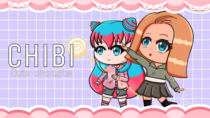 Draw cute chibi, cartoon portraits for you by Riyu_art | Fiverr