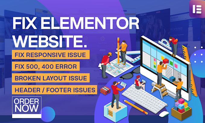 Fix elementor errors, responsive and header footer issues by Sabeehurrehman | Fiverr