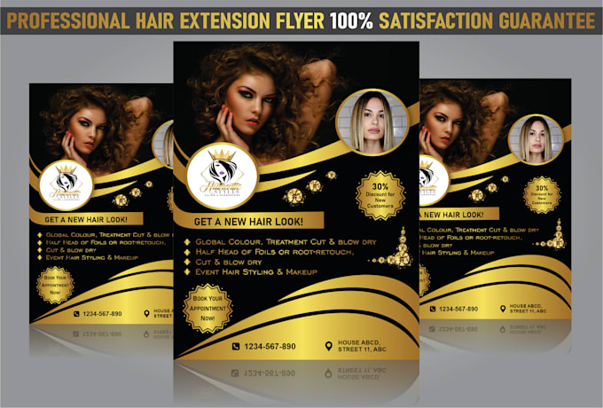 Create hair extension, beauty ,salon flyer, event flyer by Us_creatives ...