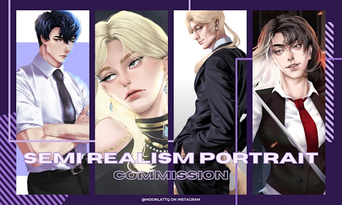 Draw semi realism digital art commission by Moonlatte | Fiverr