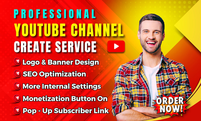 Create and setup youtube channel with logo, art, and seo by Basir4526 ...