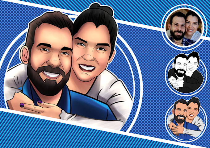 Draw a professional cartoon from your photo by Renzocomic | Fiverr
