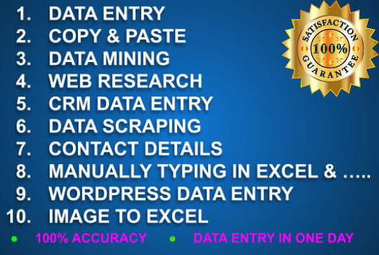 Do virtual assistant, file conversion, fast typing, copy paste for you by Chrisdataentry | Fiverr