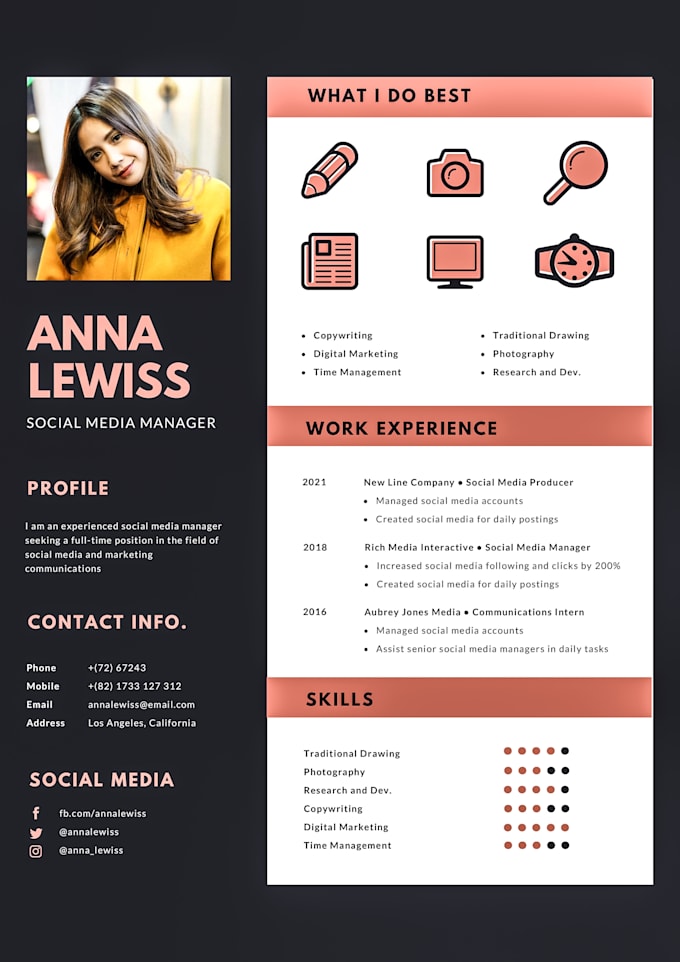 Make a professional resume according to your wishes by Cocotealvin | Fiverr