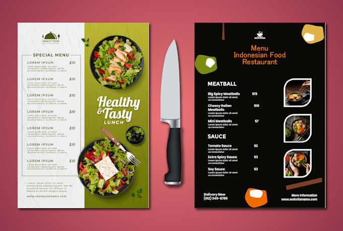 Design trifold bifold restaurant menu design or takeway menu by ...