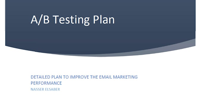 Create a detailed ab testing plan for your email marketing by ...