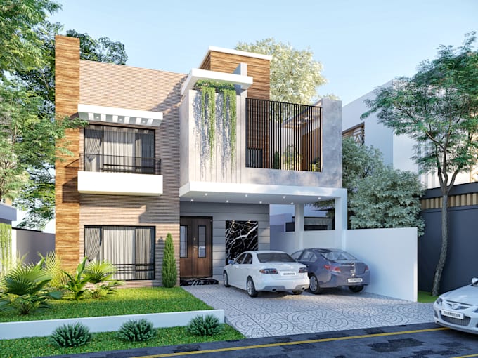 Create 3d front elevation in 3ds max by Azambajwa840 | Fiverr