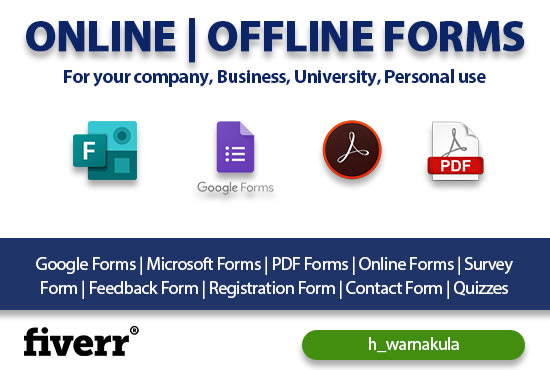 Create online, offline forms for a survey, quiz by H_warnakula | Fiverr