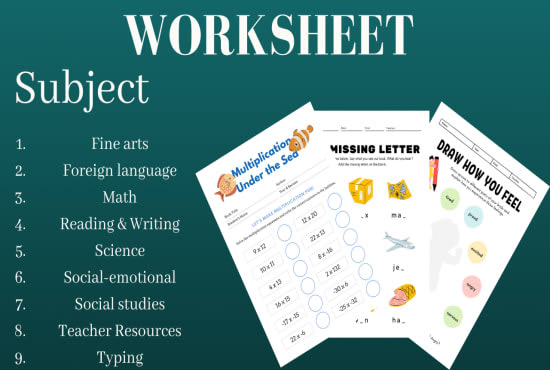 Design custom preschool, kindergarten worksheets for kids by Sinu ...
