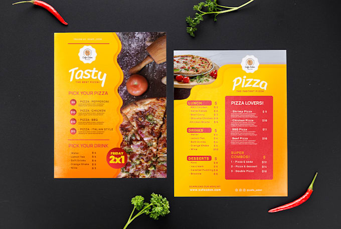 Design restaurant digital menu board flyer poster or brochure by ...