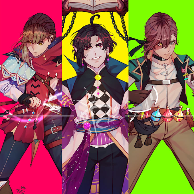 Draw digital art illustration fullbody by Dotpapercrowndo | Fiverr