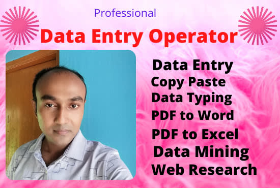Do perfect data entry, copy paste, typing and excel data by Protap1989 | Fiverr