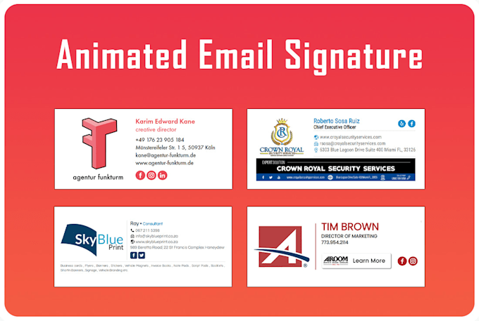 Design modern clickable html and animated email signature by Al ...