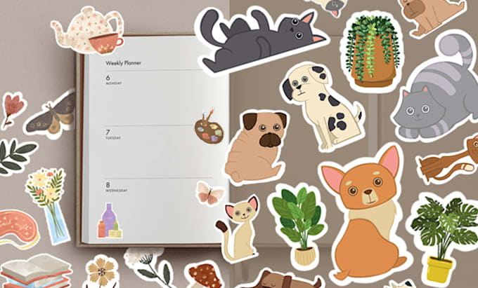 Create a unique and striking sticker design by Annahapon | Fiverr