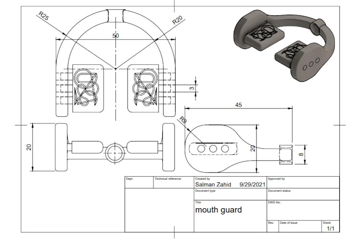 Make 2d,3d engineering drawings by Salmanz01 | Fiverr