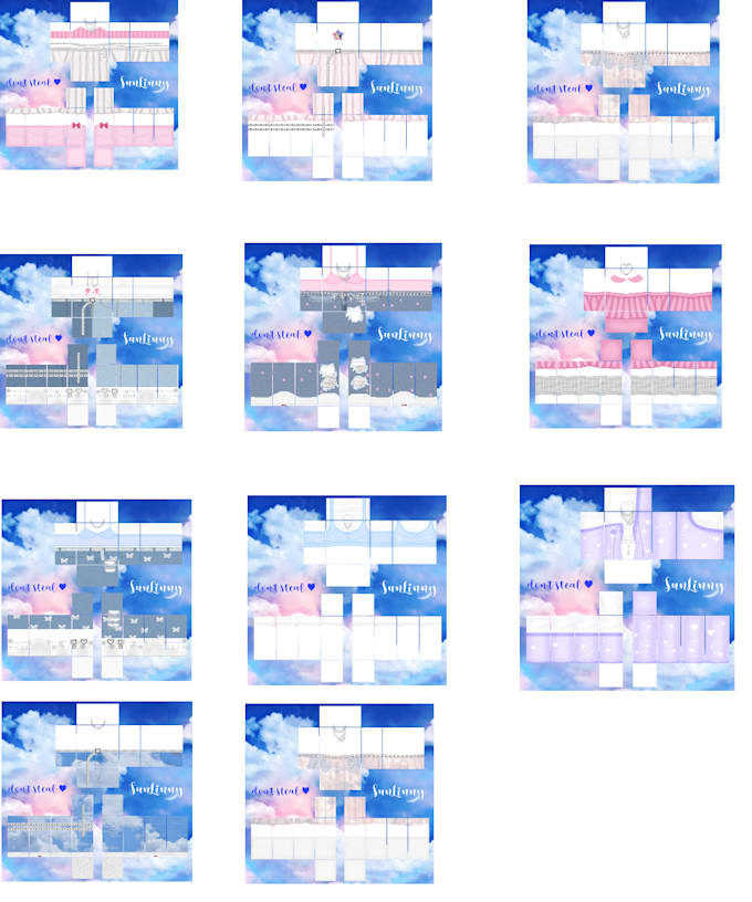 Send you 11 aesthetic premade roblox clothes made by me by Sunlinny ...