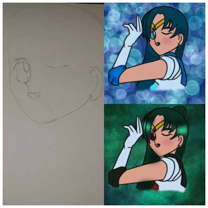 Trace your hand drawings into a digital illustration by Nancybuena | Fiverr