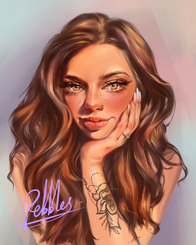 Custom cartoonish portrait painting from photo by Chancestudio | Fiverr