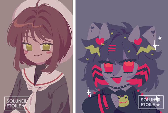 Draw cute lineless art of any character quick by Soluneil | Fiverr