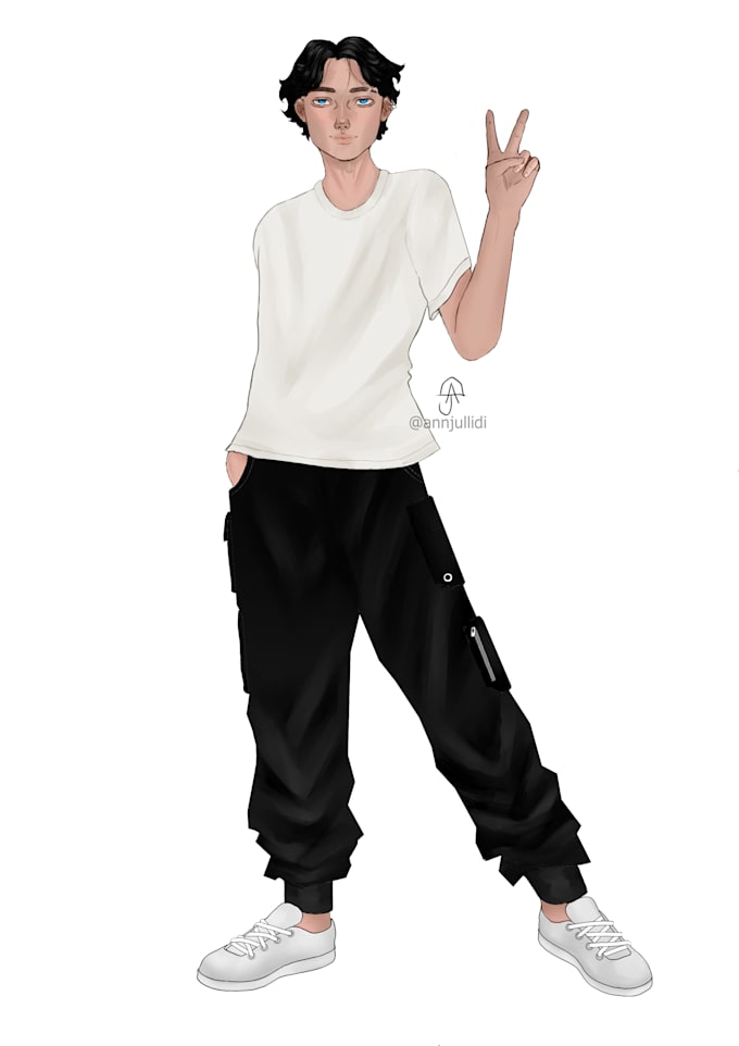 Make a full body semi realistic drawing for you by Annjullidi | Fiverr
