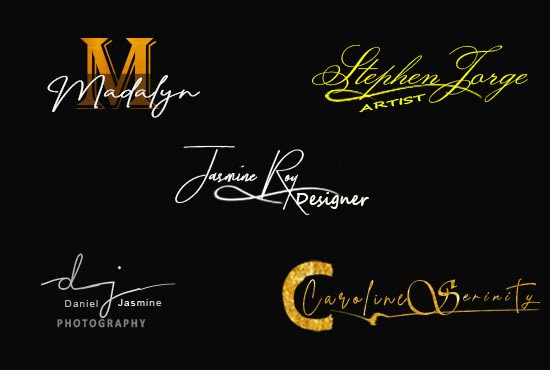 Design professional luxury scripted, cursive signature logo by Madiha ...