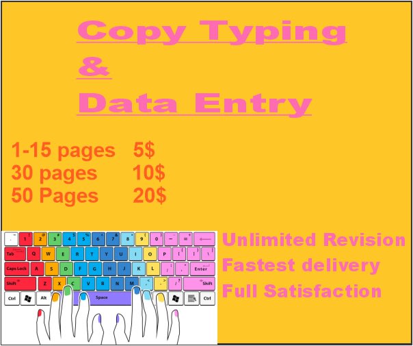 Be your virtual typist, to do fast copy typing jobs and data entry by ...