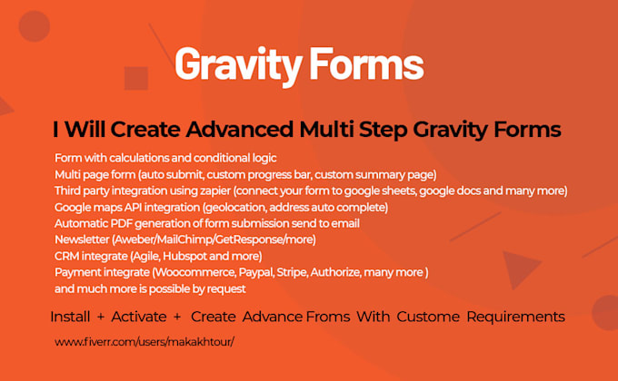 Create any simple or advanced multi step gravity forms by Makakhtour | Fiverr