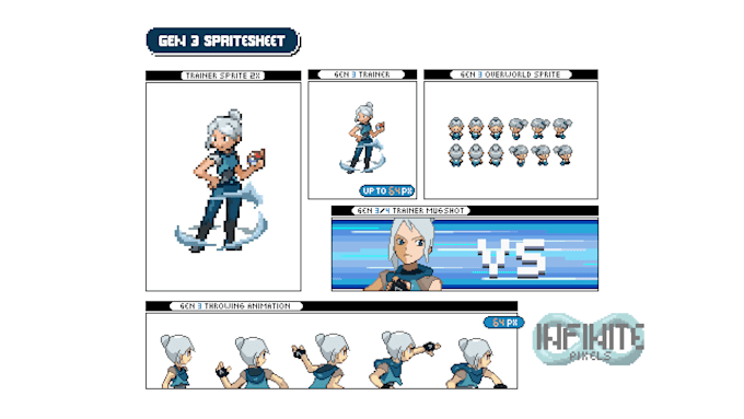 Create a gen 3 pokemon sprite sheet by Gelolmdrd | Fiverr