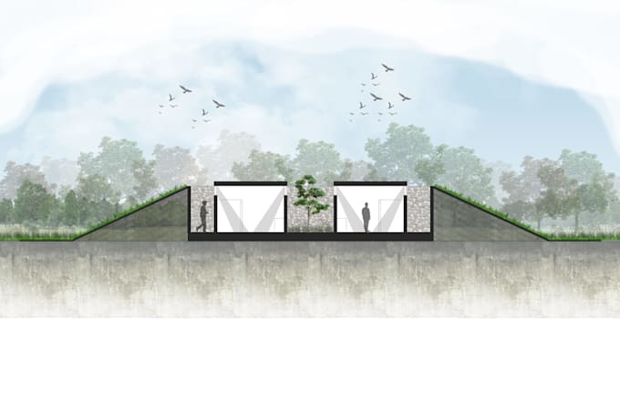 Render architectural sections on photoshop or adobe illustrator by ...