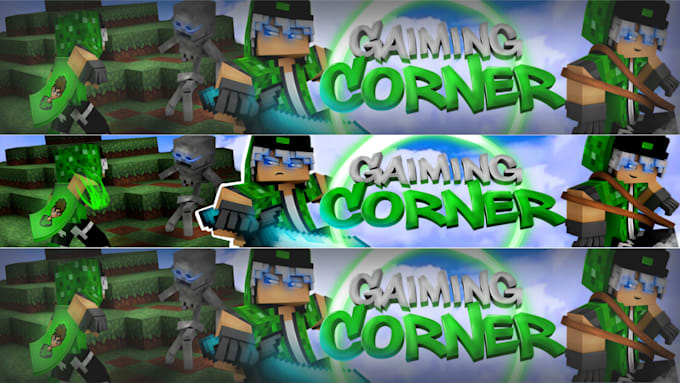 Design a minecraft youtube banner by Itzcryptix | Fiverr
