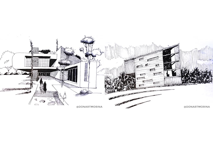 Hand draw architecture and urban design sketches by Donartmorina | Fiverr