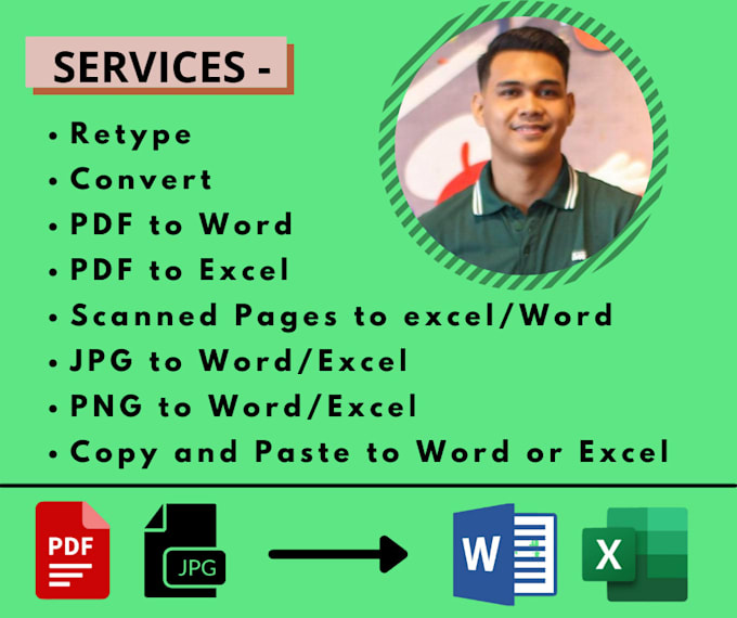 Convert retype scanned pdf to word or excel by Jaymanalo2795 | Fiverr