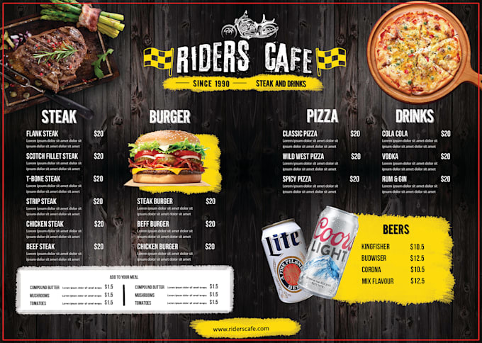 Do professional static digital menu board for the restaurant by ...