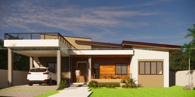 Create a functional modern house design in 2d and 3d layout by ...