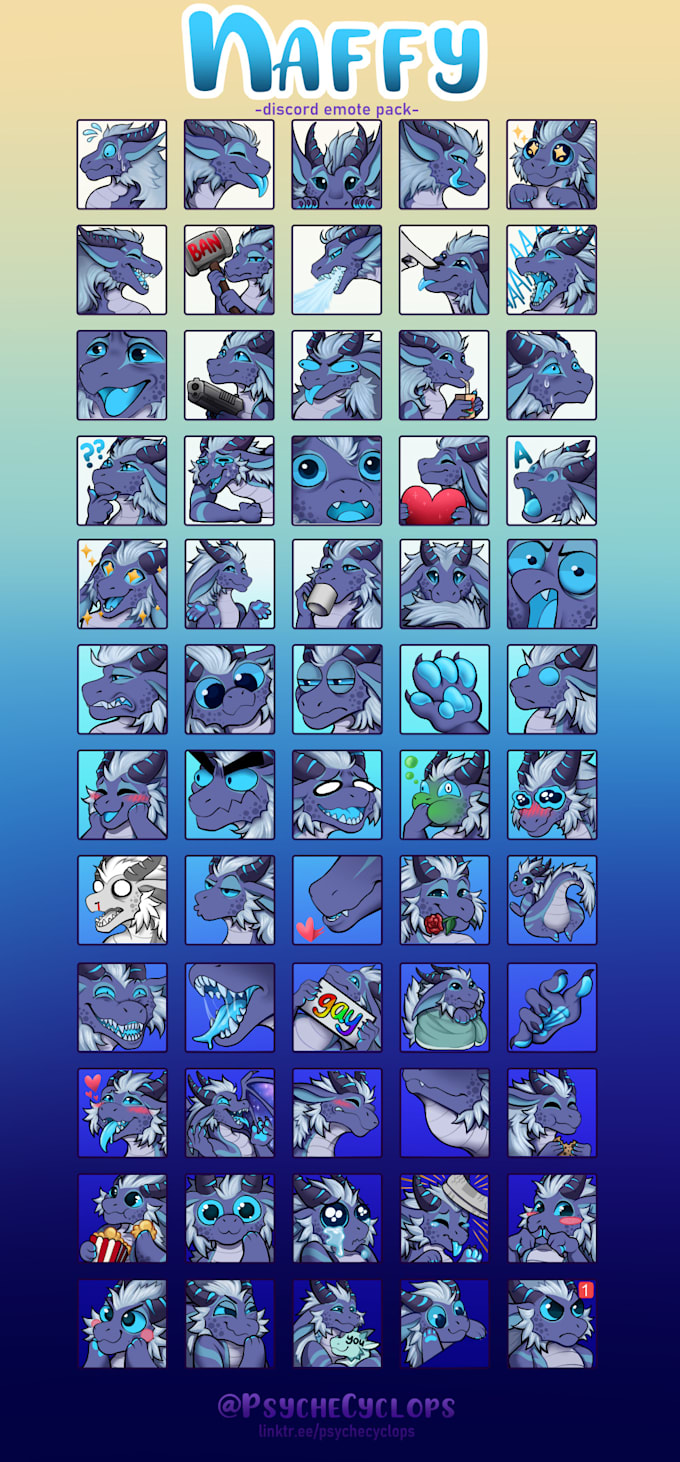 Create a custom discord emote pack of your fursona or oc by ...