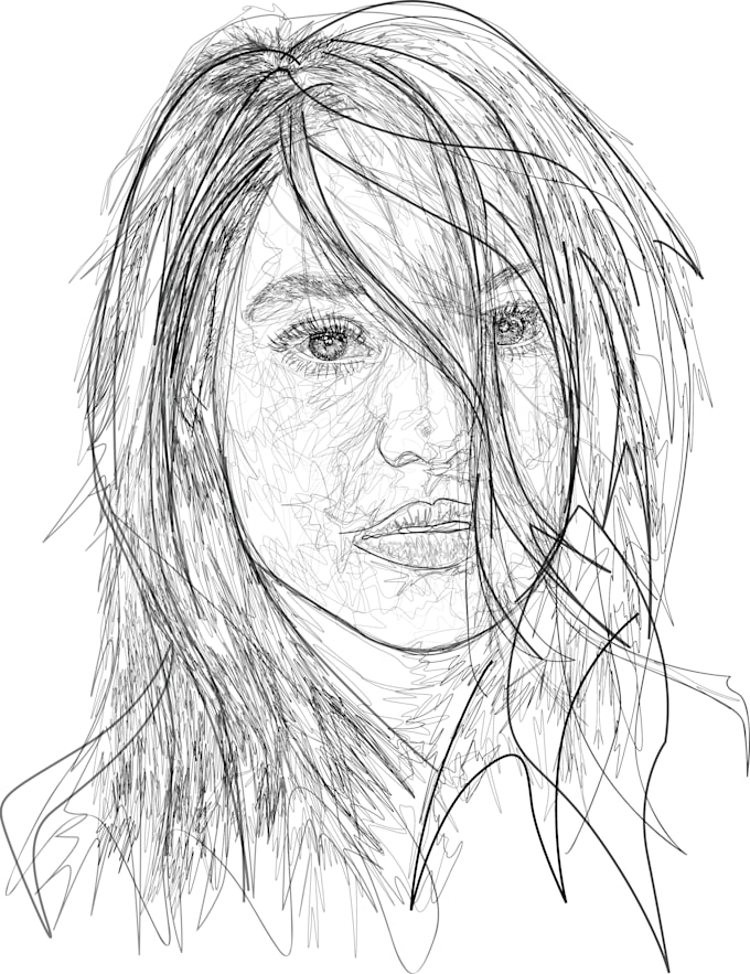Create cool scribble portrait art from photo by Samgera_art | Fiverr