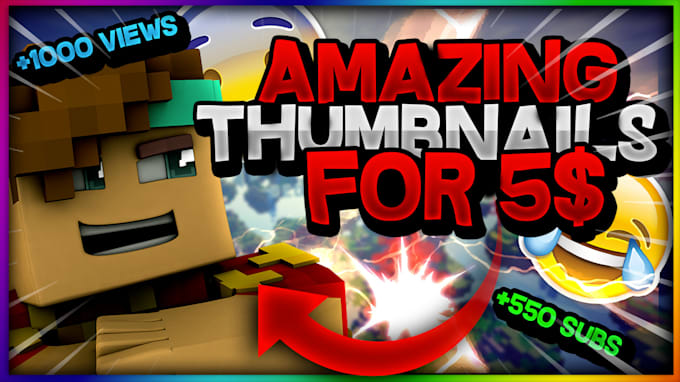 Create 3 amazing minecraft 2d thumbnail in 24 hours for you by Hsboost ...