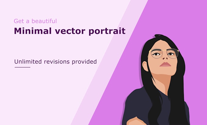 Create minimal vector portrait or cartoon portrait illustration by Rk ...