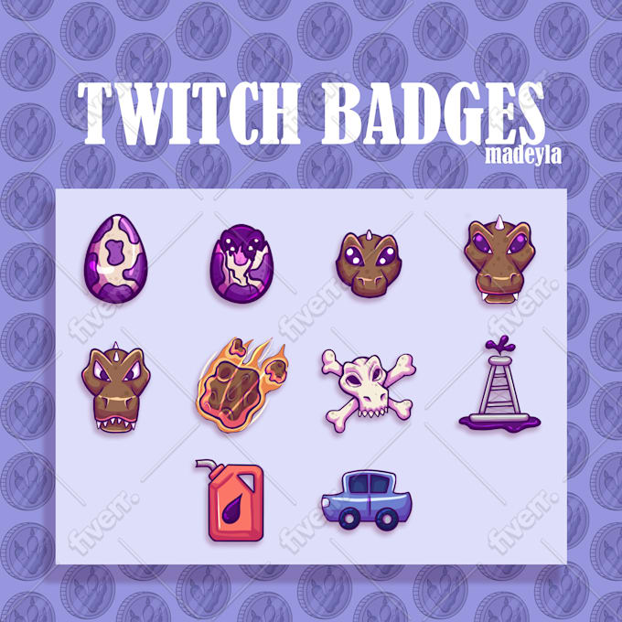 Create cute and custom twitch sub badges by Madeyla | Fiverr