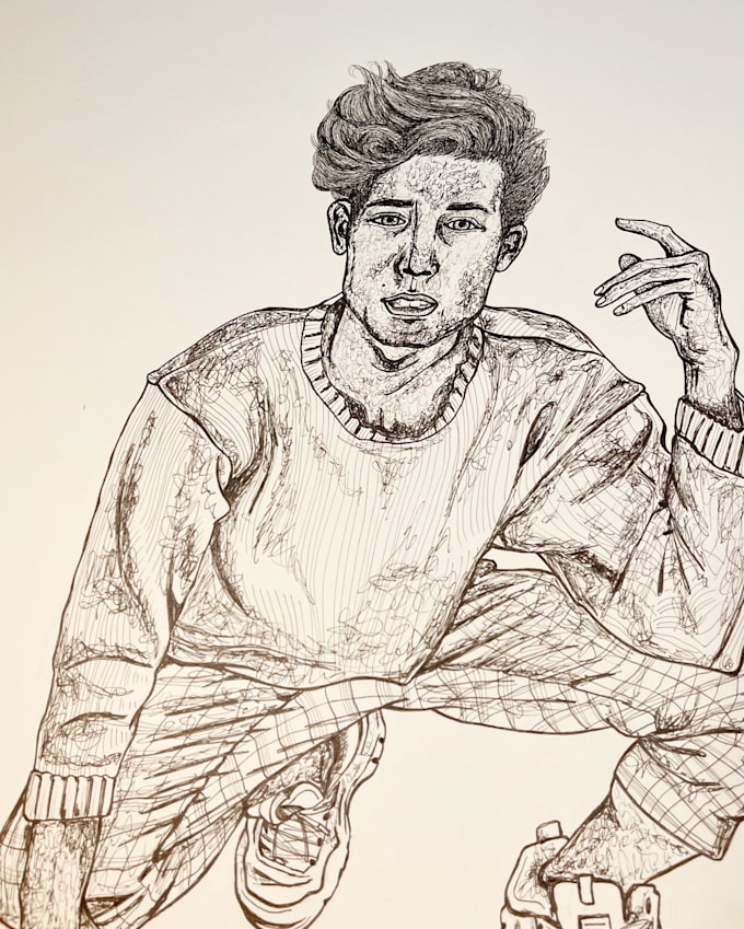 Draw any person in my scribble art style by Daniromaart | Fiverr