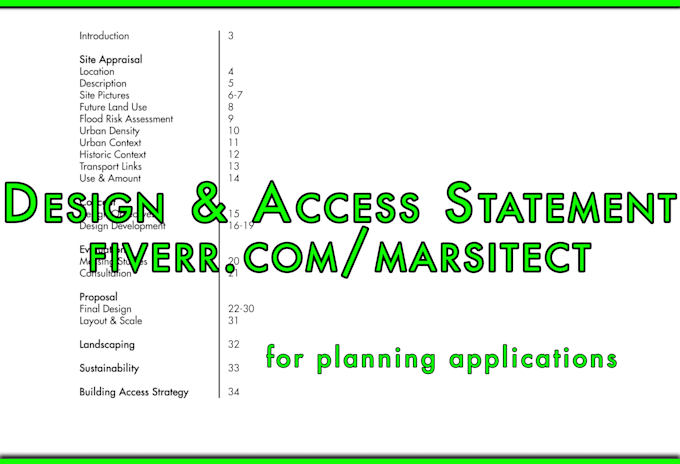 Create your das, design and access statement for planning by Marsitect ...