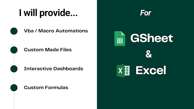 Provide powerful excel, gsheet, macro, vba service by Mbabuin | Fiverr