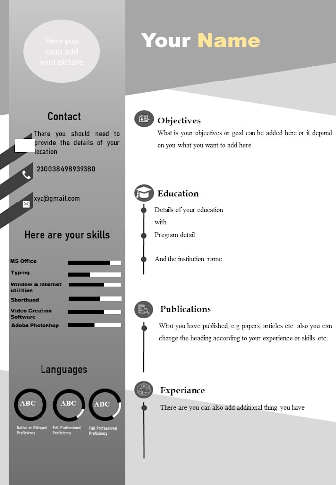 Create a4 size attractive cv resume for your dream job by Irfan ...