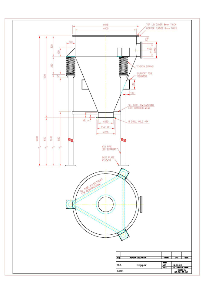 Create a 2d technical engineering drawings by Mhnajeeb | Fiverr