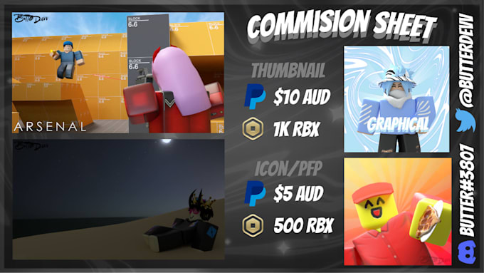 Design a roblox icon or profile picture by Butterdevv | Fiverr