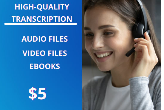 Transcribe your audio or video files by Kejmarketing | Fiverr