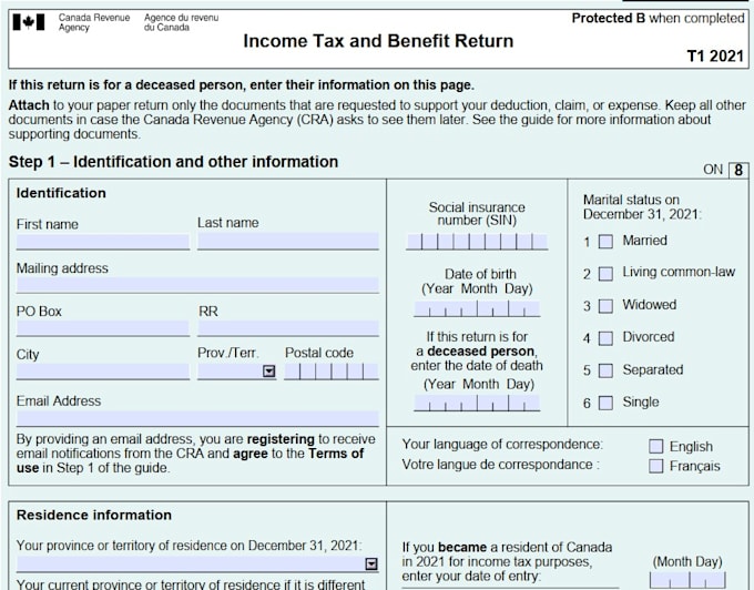 Prepare personal tax t1 filing in canada by Echo_leung69 | Fiverr