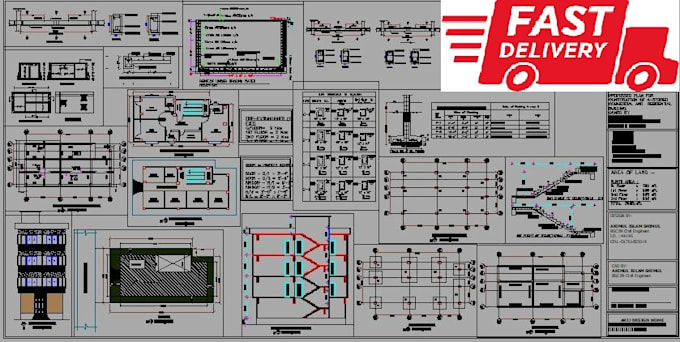 Analysis structural design in autocad 2d drawing by Noornobi__civil ...