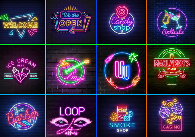 Design neon logo or effect, 80s, neon text or neon icons by Faisu ...